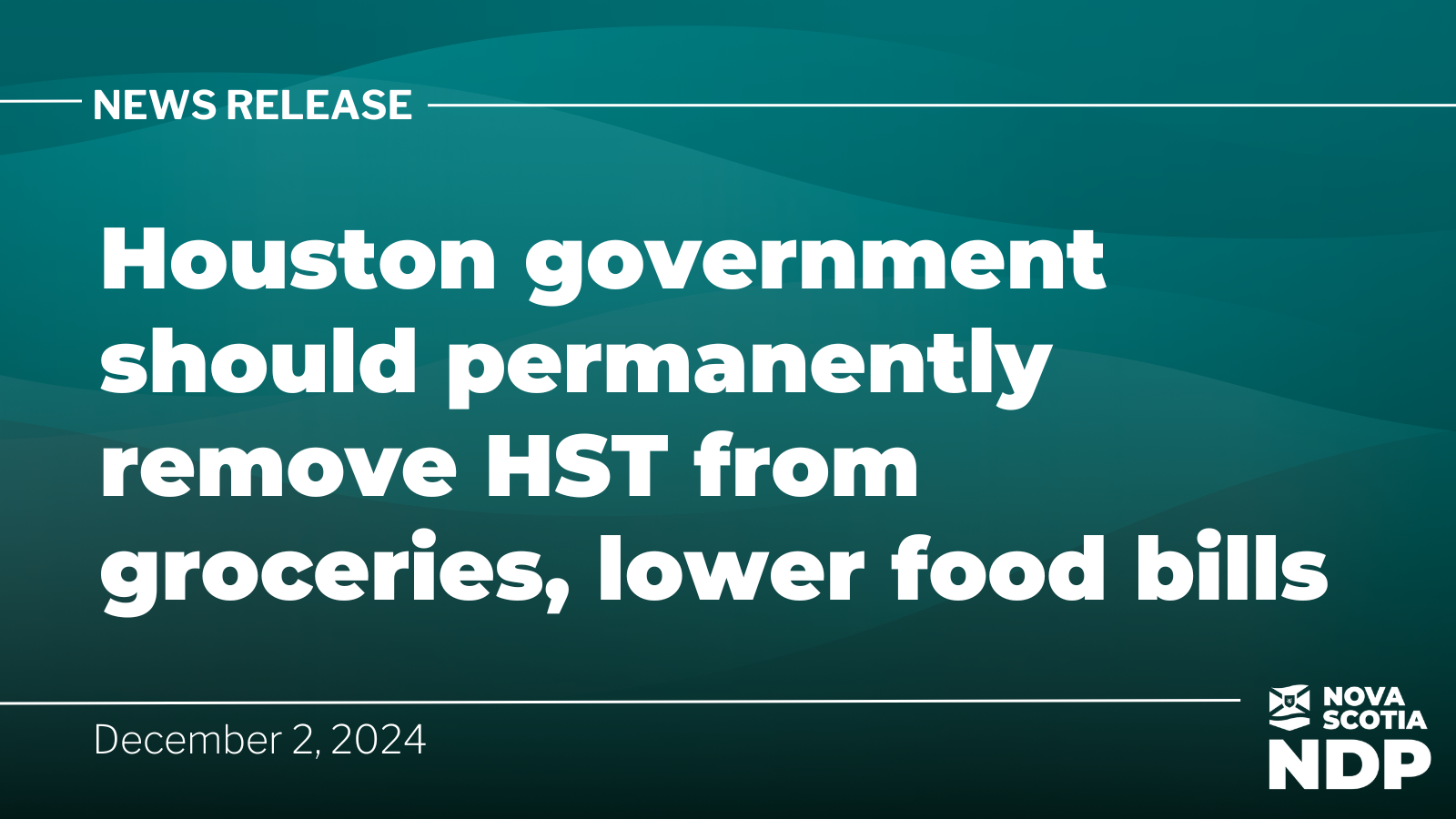 Houston government should permanently remove HST from groceries, lower ...