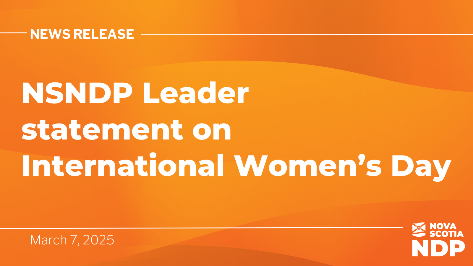 NSNDP Leader statement on International Women’s Day « Nova Scotia NDP